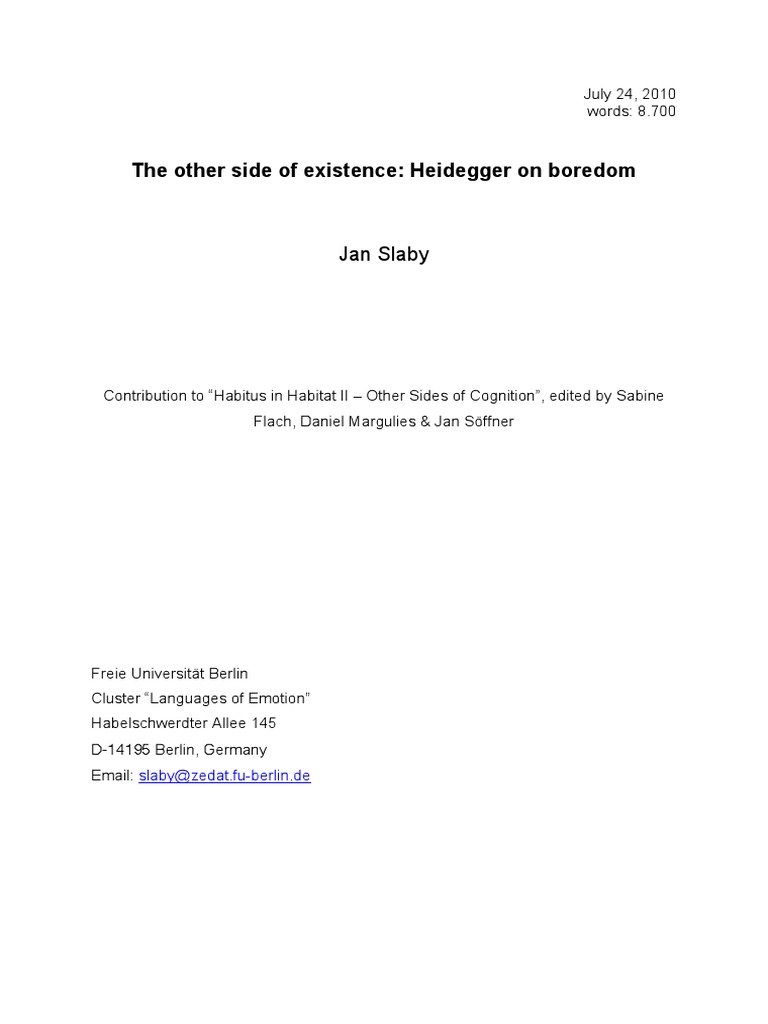 Heidegger's Insights on Boredom | PDF | Existentialism | Martin Heidegger