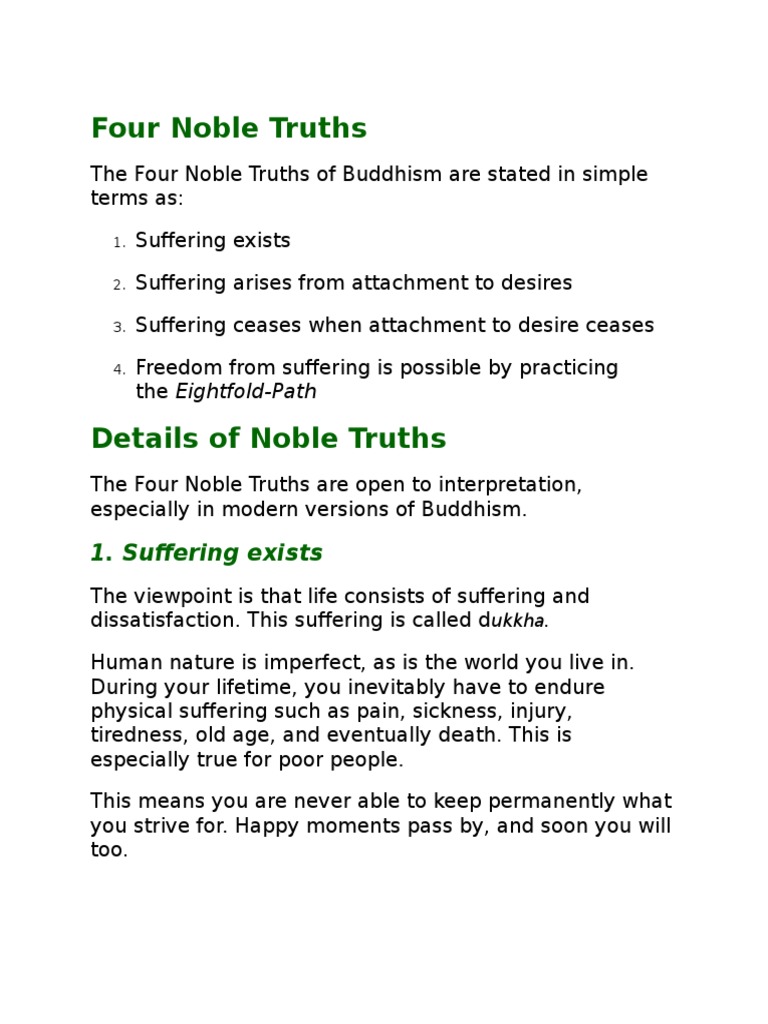 Four Noble Truths | Download Free PDF | Four Noble Truths | Noble ...