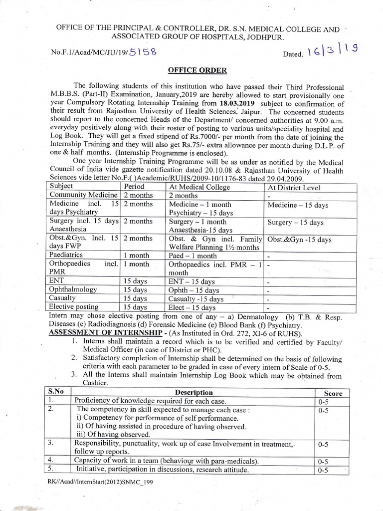 Internship Schedule | PDF | Health Sciences | Health Education