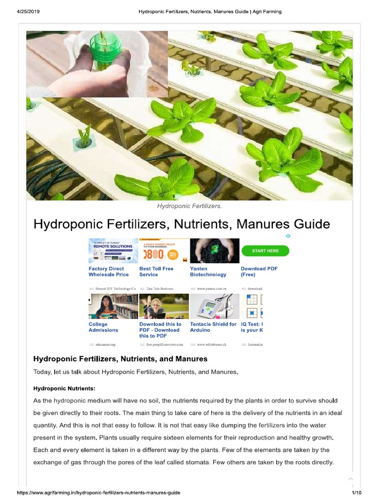 Hydroponics | PDF