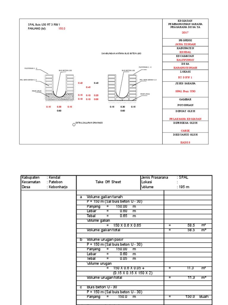 Gambar+rab Spal Buis U30 | PDF