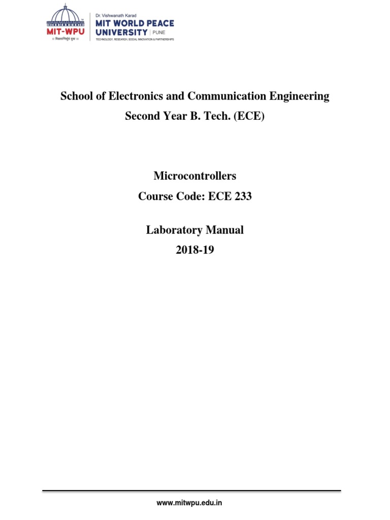 Microcontrollers - Lab Manual - Final | PDF | Electric Motor ...
