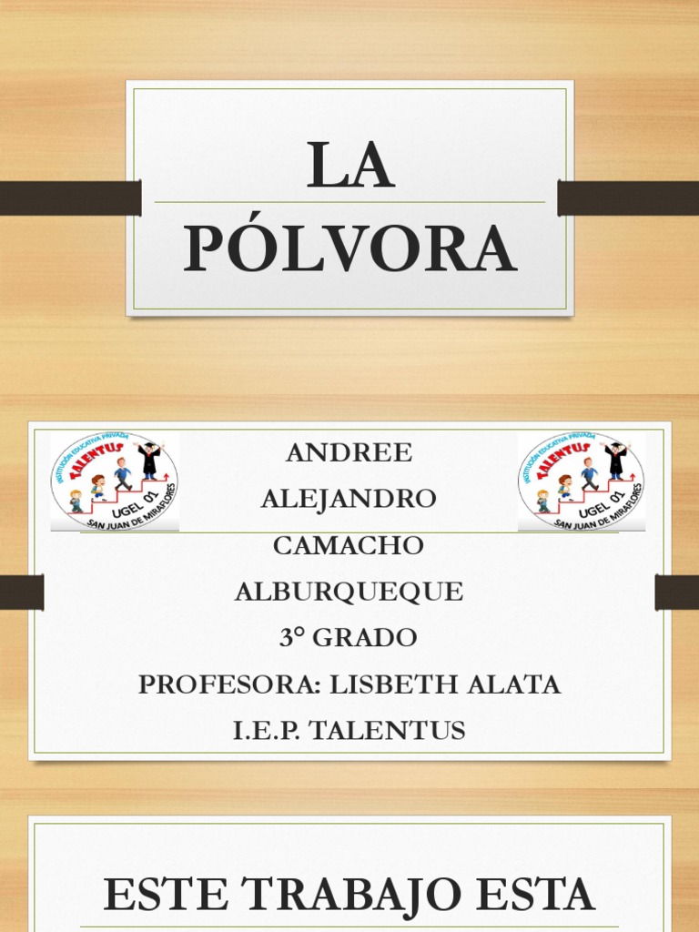 La Pólvora Diapositiva | PDF | Pólvora | Química