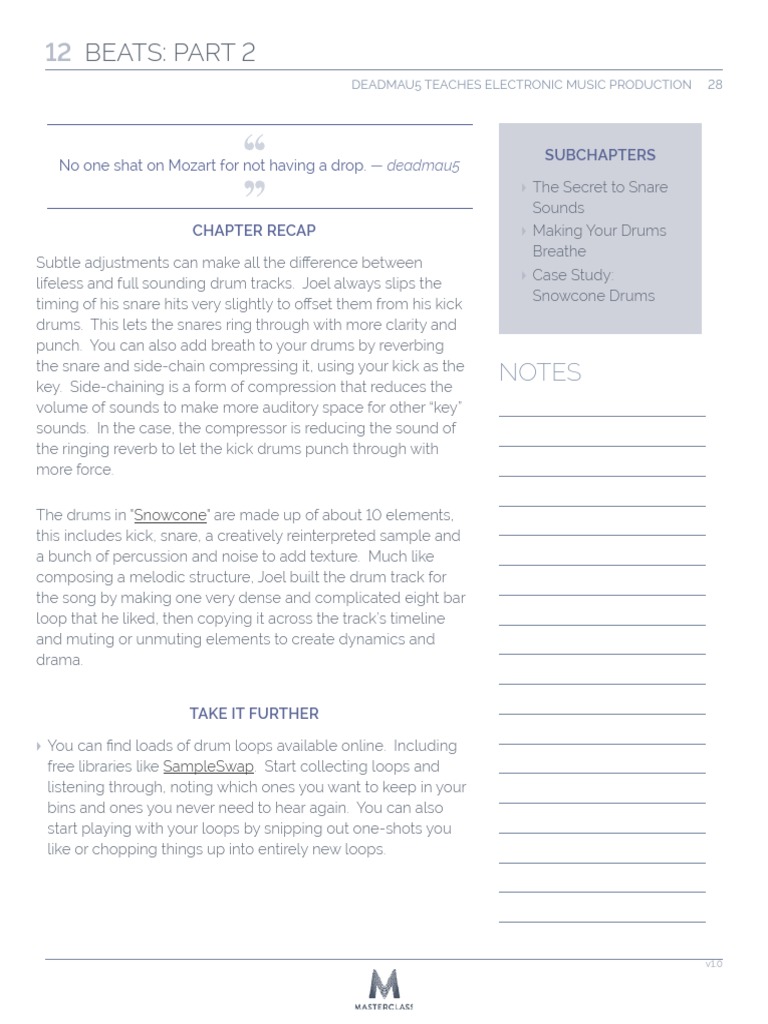 1481236257-DM Workbook v4 112 | PDF | Drum | Sound Technology