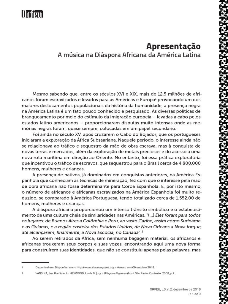 Música e Diáspora Africana na América Latina | PDF | Comércio de ...