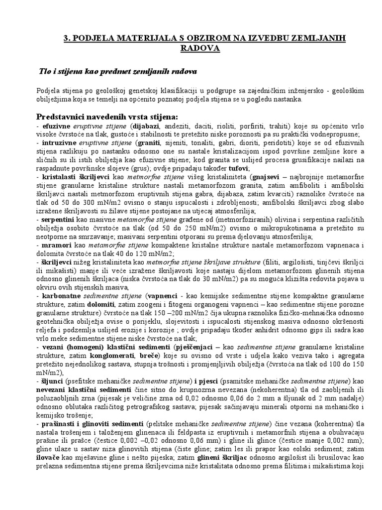 Podela Materijala Vrsta Tla PDF | PDF