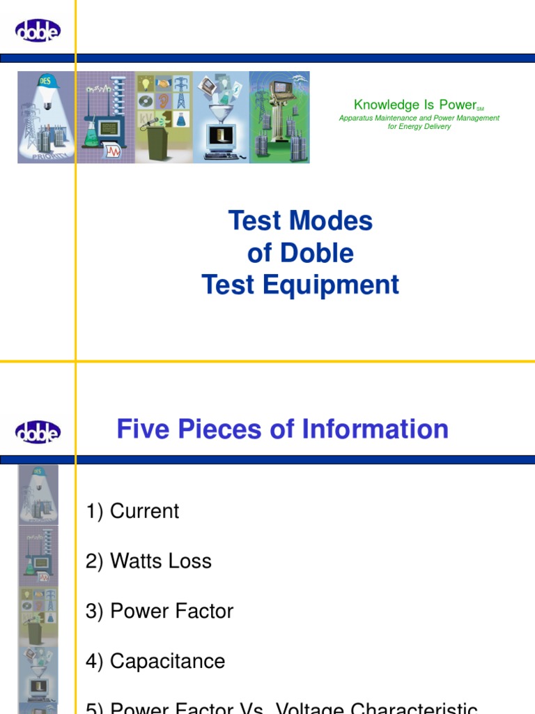Test Modes of Doble Test Equipment: Knowledge Is Power | PDF | High ...