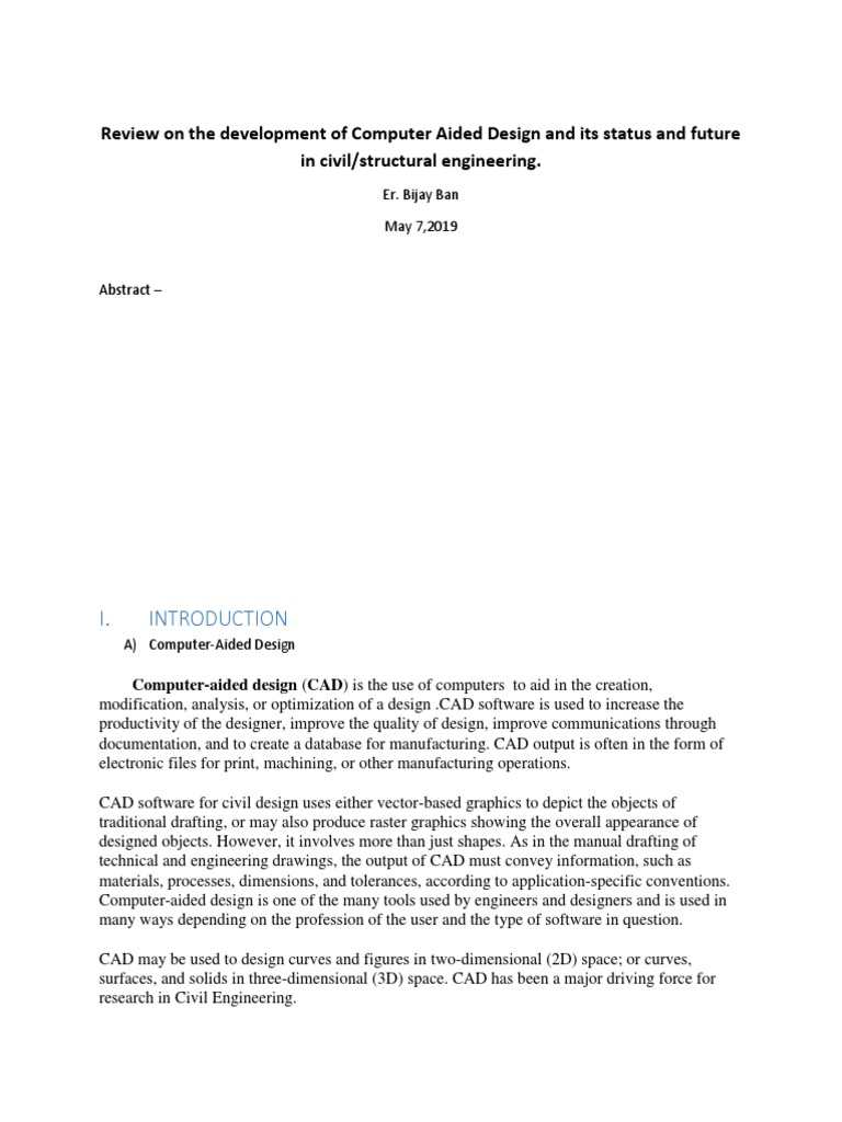 Review On The Development of Computer Aided Design and Its Status and ...