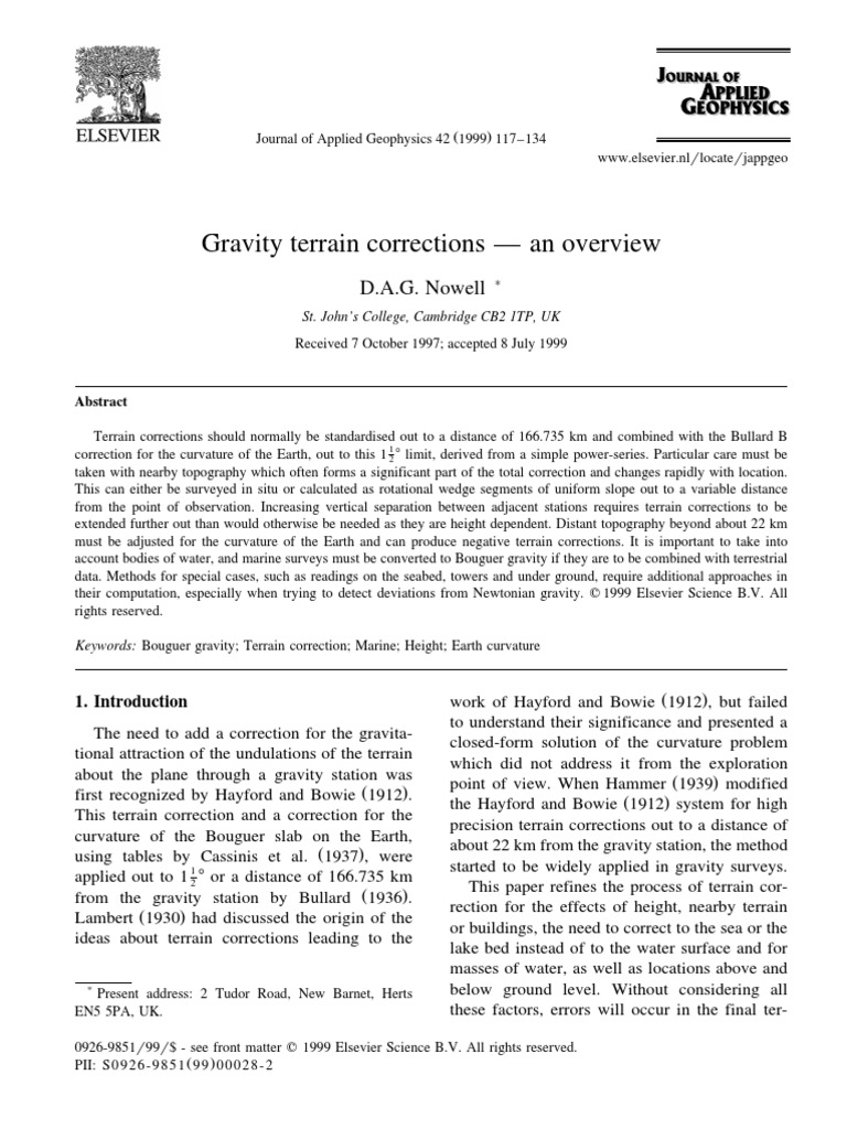 Overview of Gravity Terrain Corrections | PDF | Earth Sciences ...