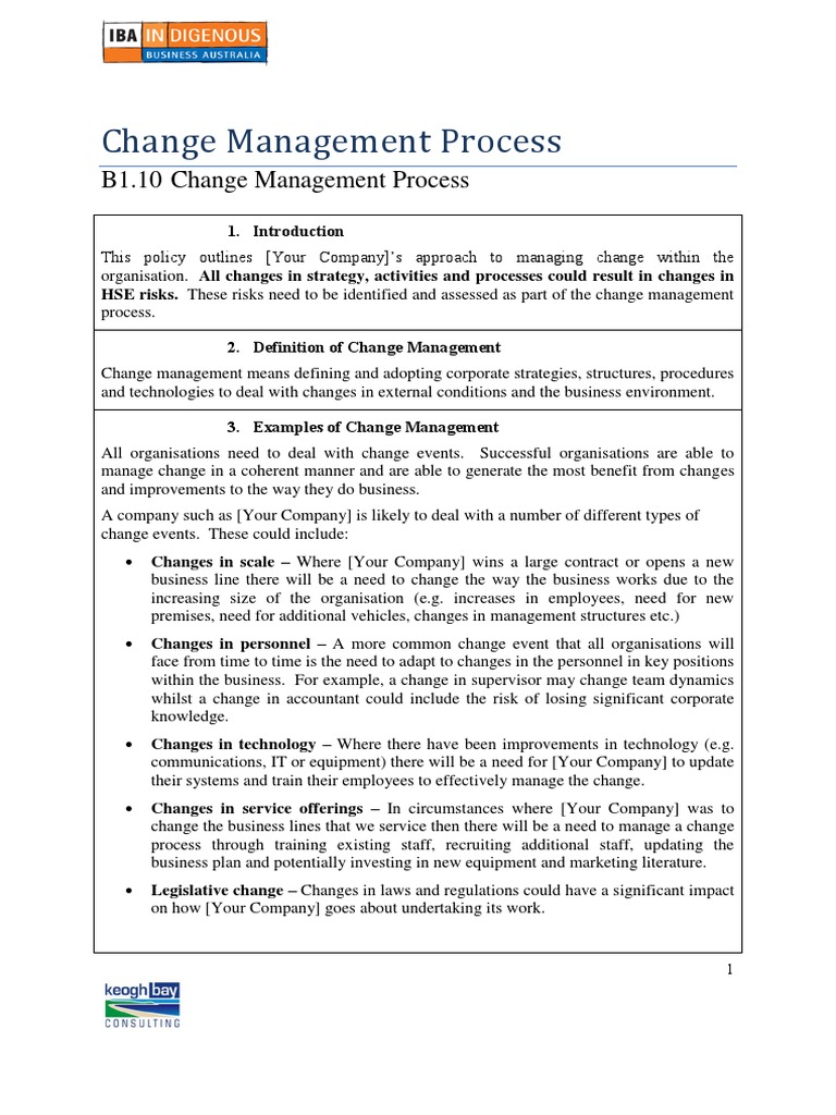 Change Management Process Overview | PDF | Governance | Change Management