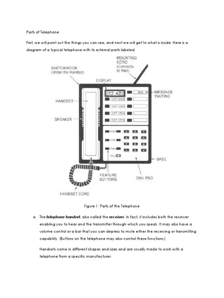 Telephone Parts | PDF | Telephone | Telephony