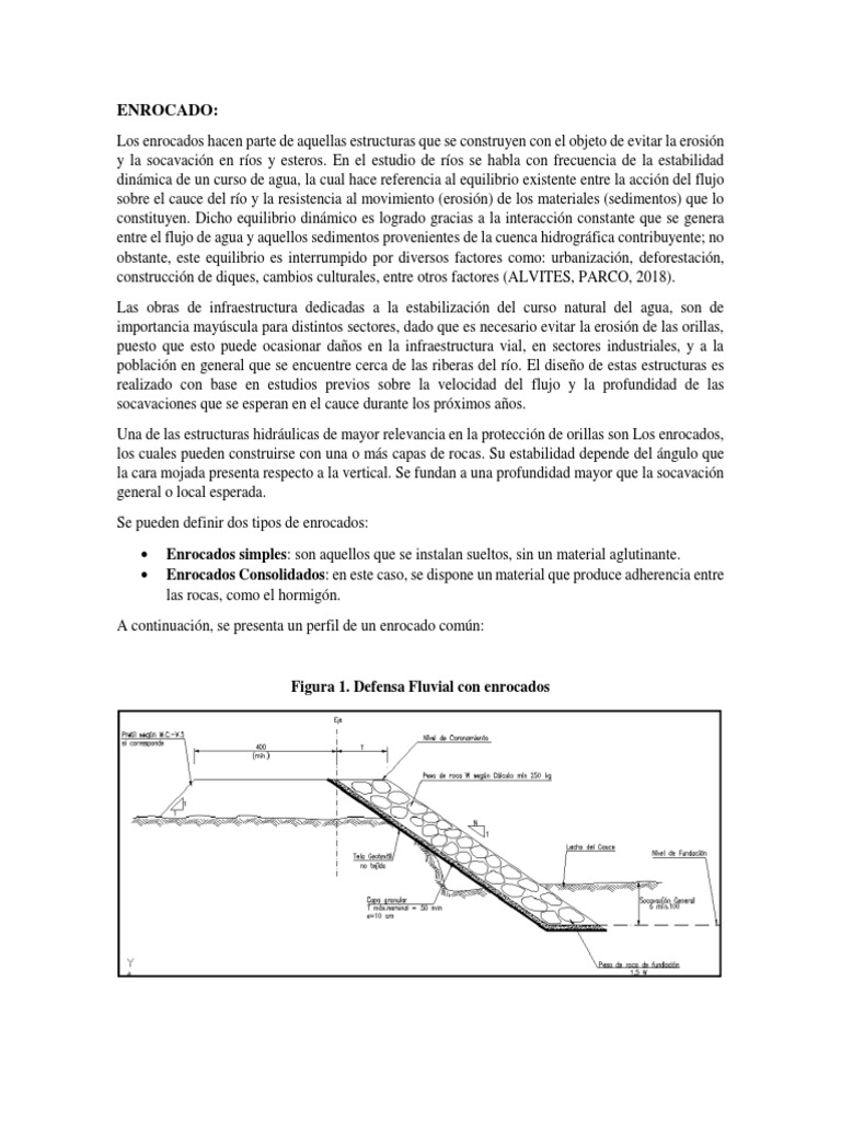 Diseño y Tipos de Enrocados en Ríos | PDF | Río | Hormigón