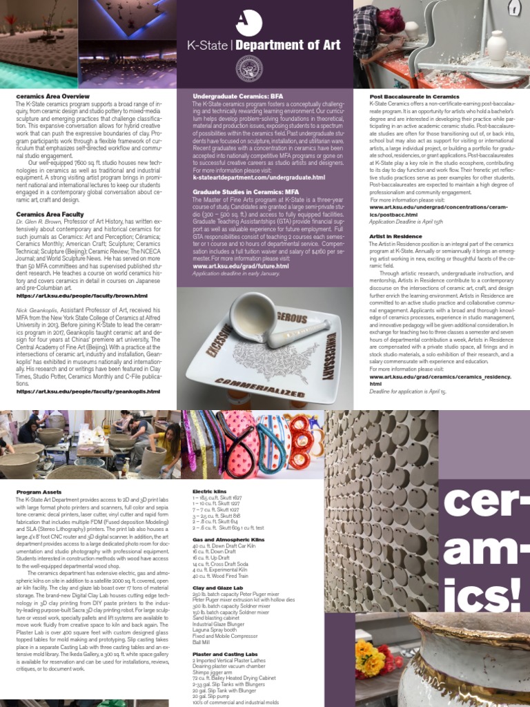 New Ceramics Brochure 2019 | PDF | Studio | Ceramics