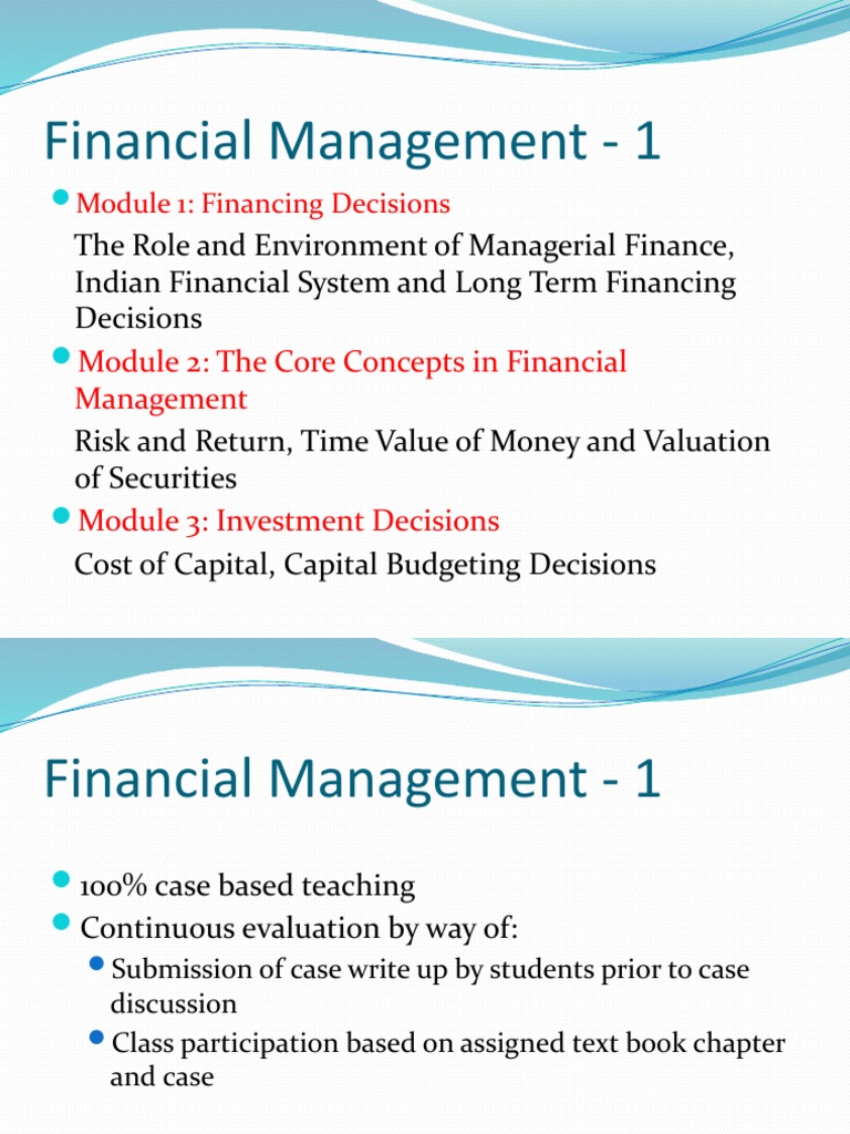 1.session Plan Financial Management-1 Module 1 | PDF | Corporations ...