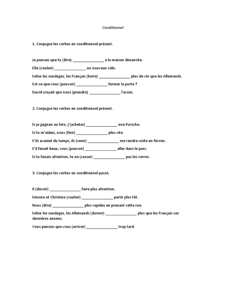 Exercices de conditionnel en français | PDF