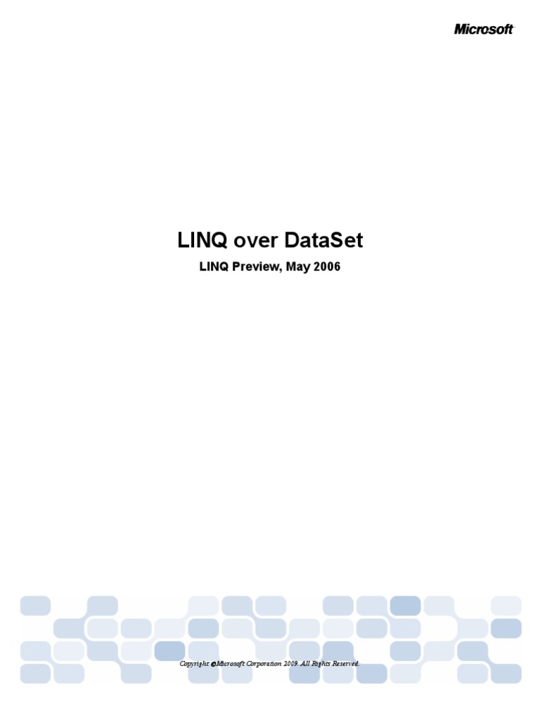Linq Over Dataset For Csharp Developers | PDF | Language Integrated Query | Data