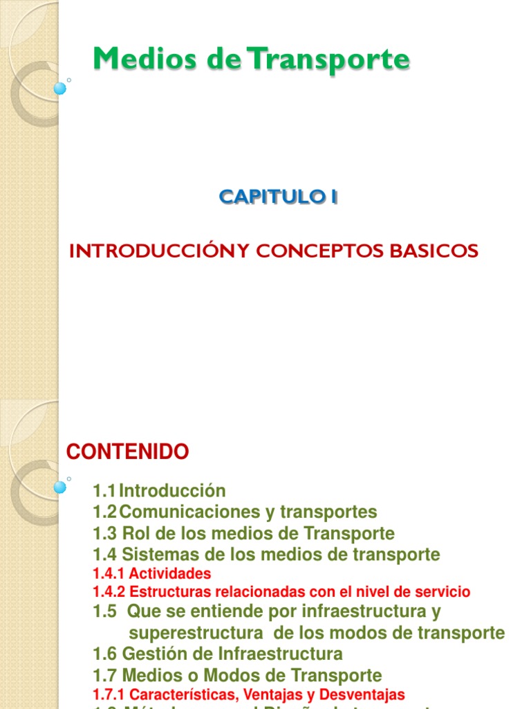 Cap 1 Introducción y Conceptos Básicos PDF | PDF | Transporte | Ferrocarril