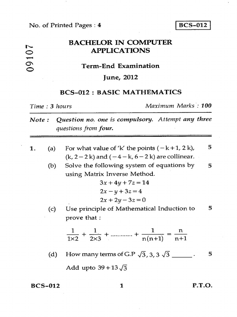 Time: 3 Hours Maximum Marks: 100 Note: Question No. One Is Compulsory. Attempt Any Three ...