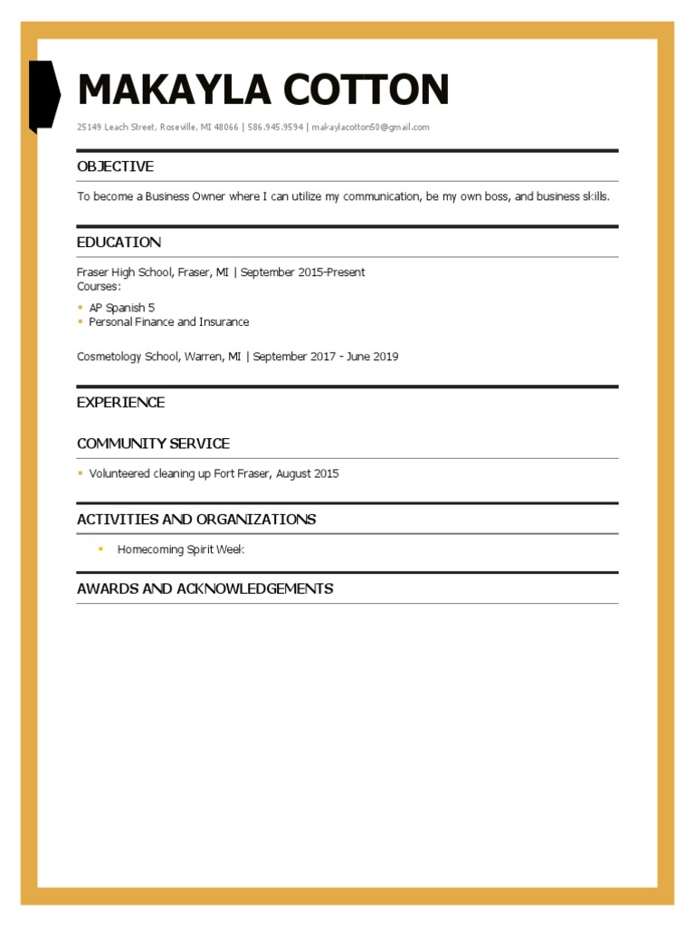 Resume Block 1 | PDF