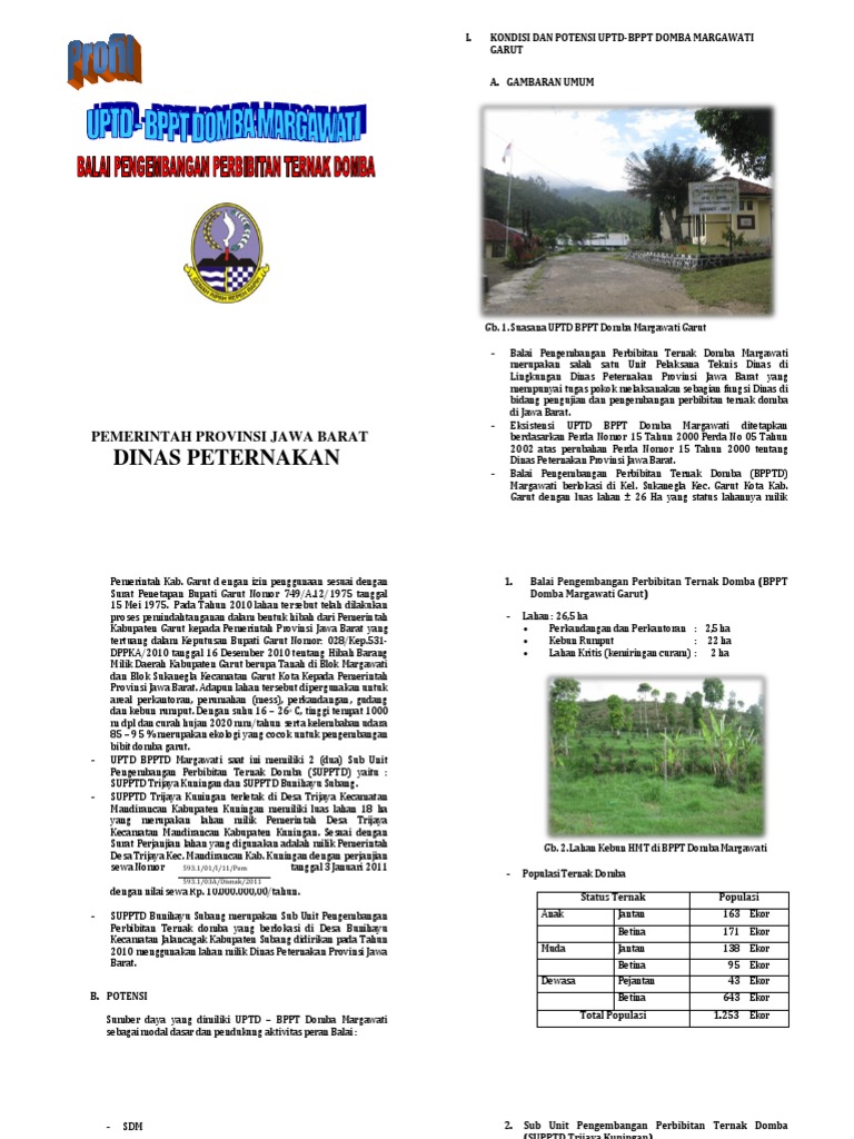 Potensi UPTD BPPT Domba Margawati Garut | PDF