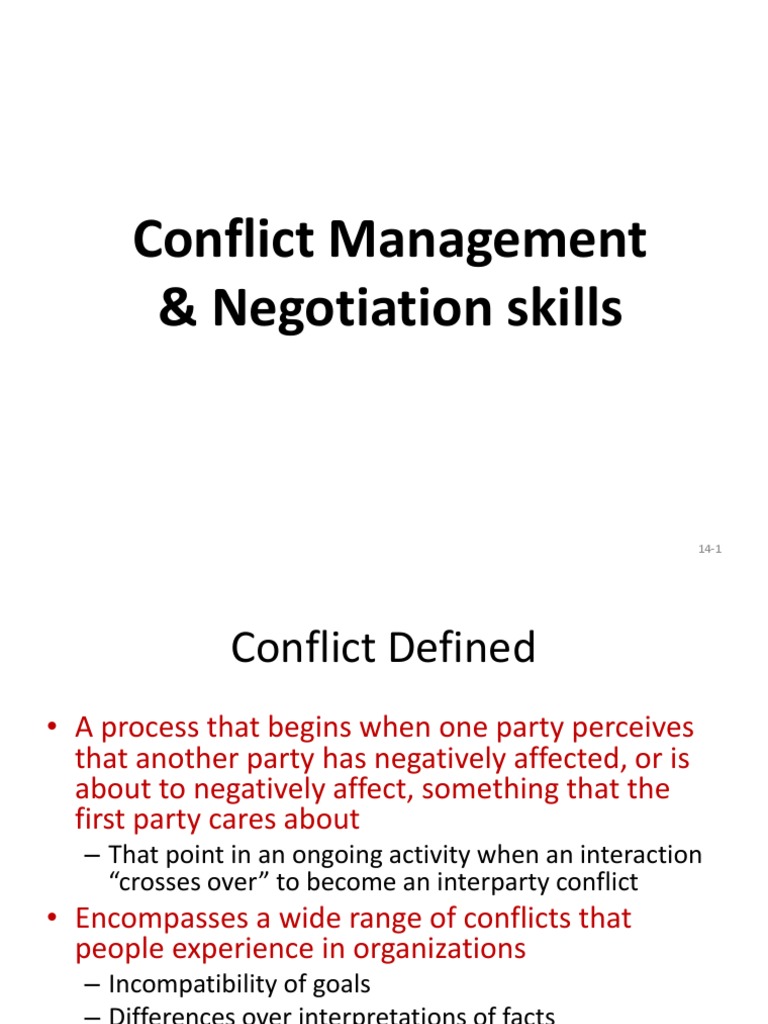 Conflict Management and Negotiation Skills | PDF | Negotiation | Bargaining
