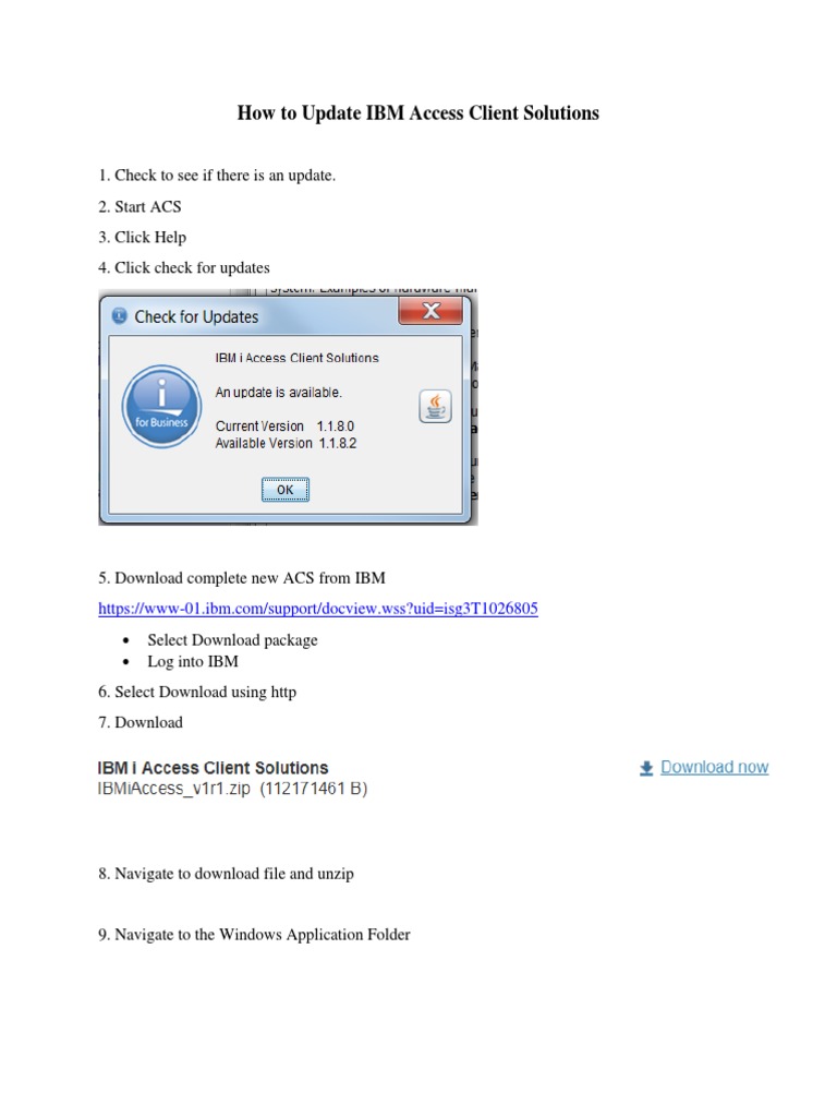 How To Update Ibm Access Client Solutions Pdf System Software Operating System Technology