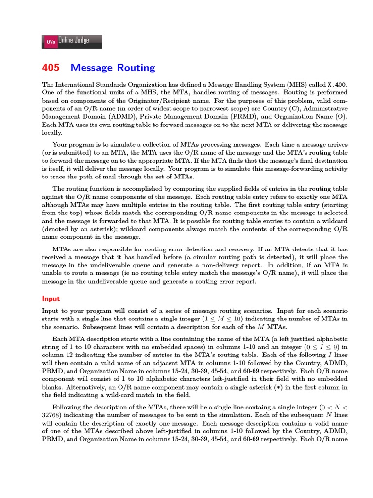 Message Routing: Input | PDF | Routing | Network Architecture