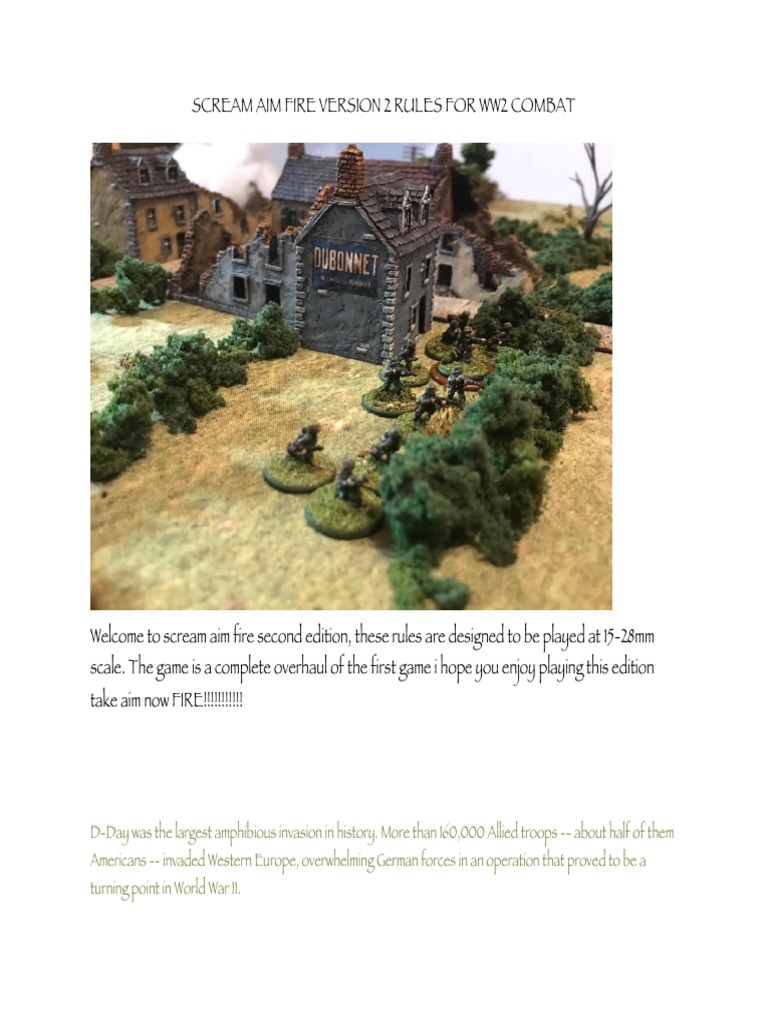 Scream Aim Fire: WWII Combat Rules | PDF | Artillery | Sniper