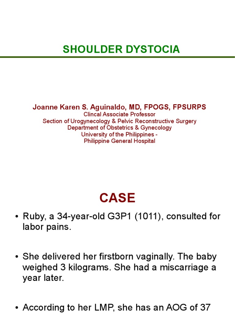 Managing Shoulder Dystocia: A Case Study on the Successful ...