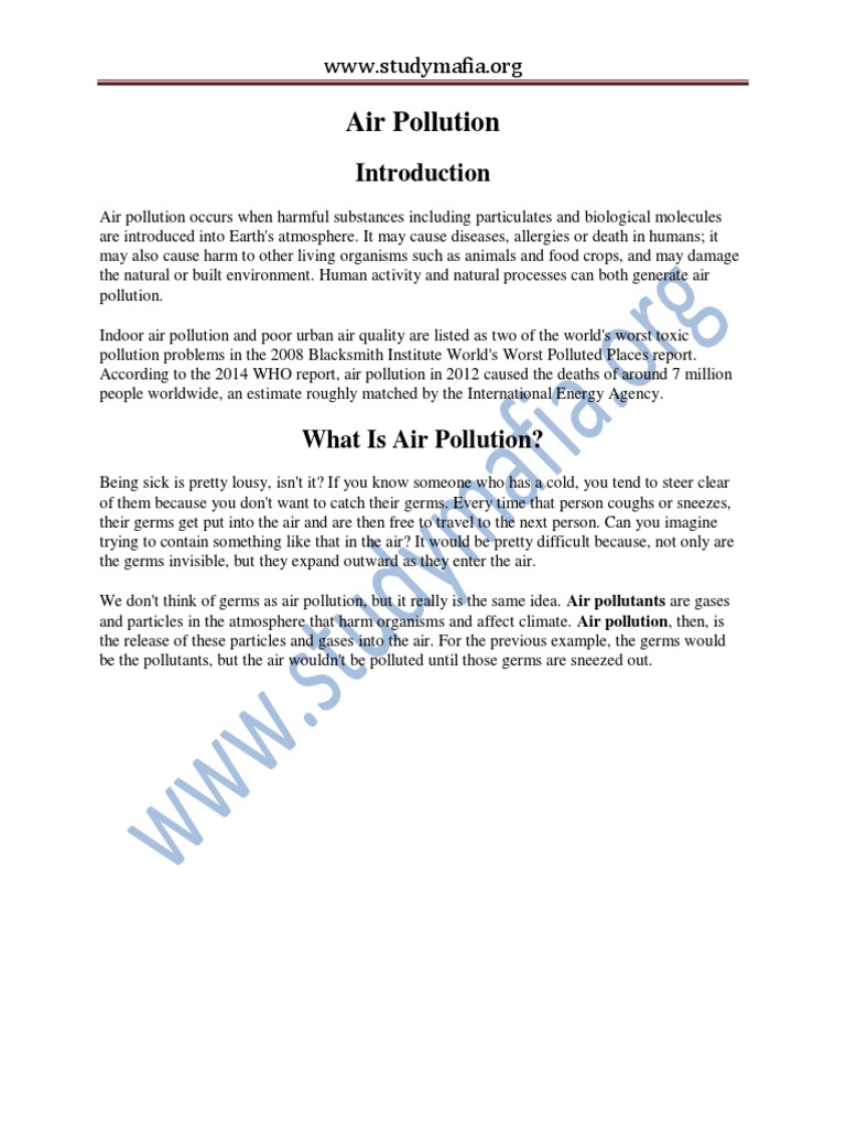 Air Pollution | PDF | Air Pollution | Atmosphere Of Earth