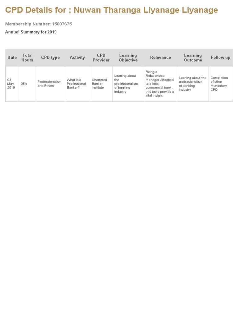 CPD Logbook | PDF