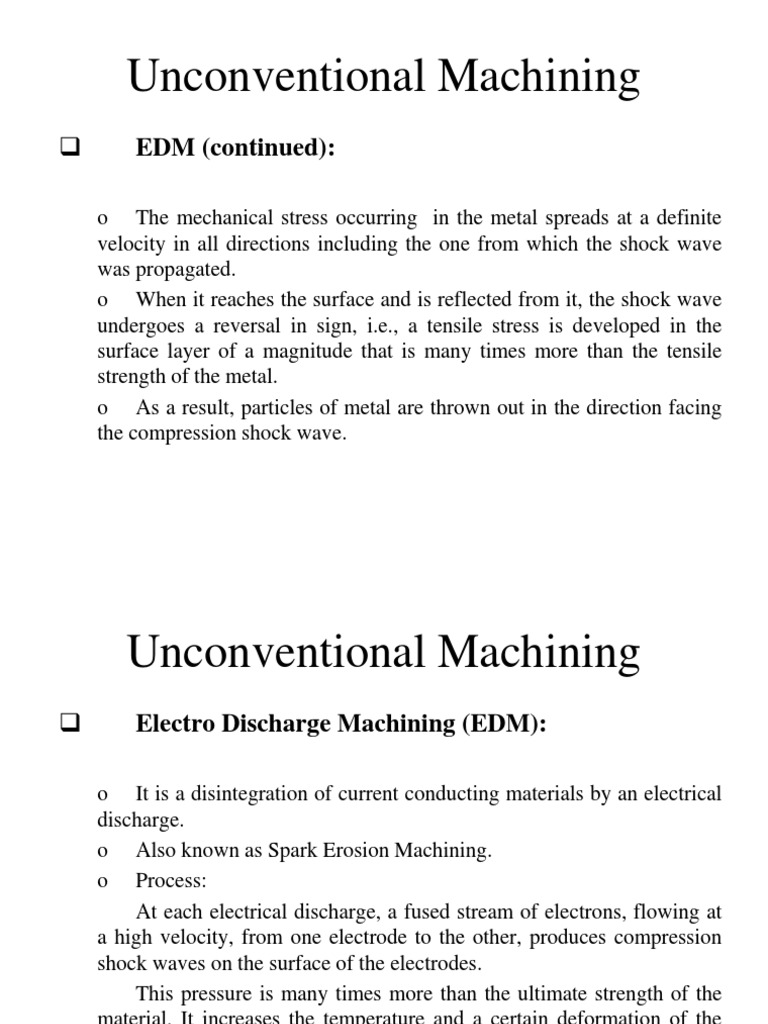 03 Unconventional Machining | PDF | Machining | Mechanical Engineering