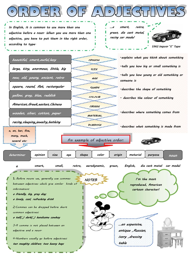 Order of Adjectives | PDF | Adjective | Morphology