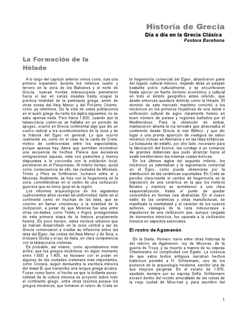 Formacion de La Helade | PDF | Odiseo | Grecia micénica