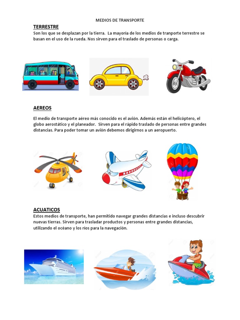 Los Medios de Transporte y Sus Redes Viales