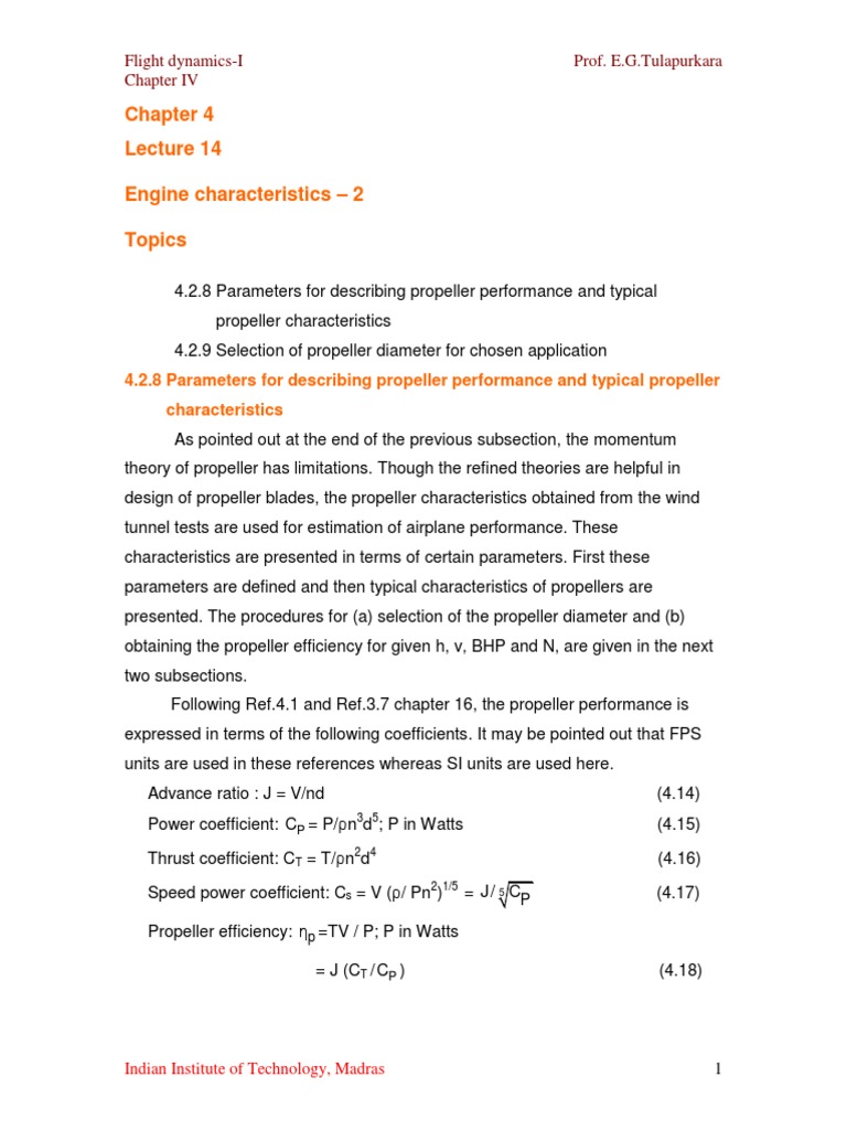 Chapter 4 Lecture 14 20-12-2011 PDF | PDF | Propeller | Flight