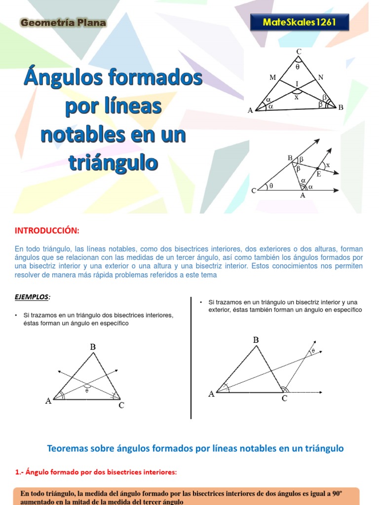 Ángulos Formados Por Líneas Notables en Un Triángulo v2 | Triángulo ...