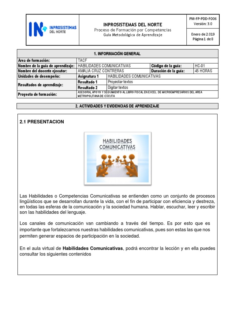Guia de Habilidades Comunicativas | PDF | Mapa | Aprendizaje
