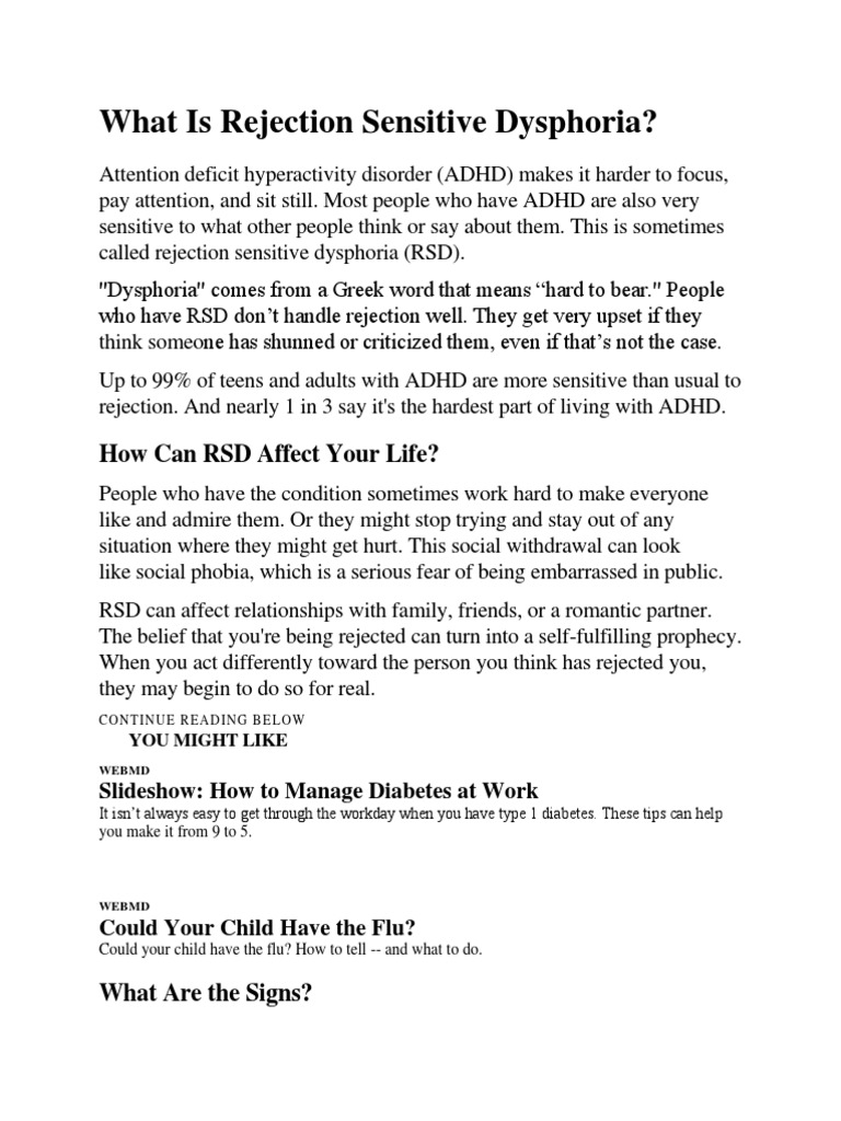 What Is Rejection Sensitive Dysphoria | PDF | Mental Disorder ...