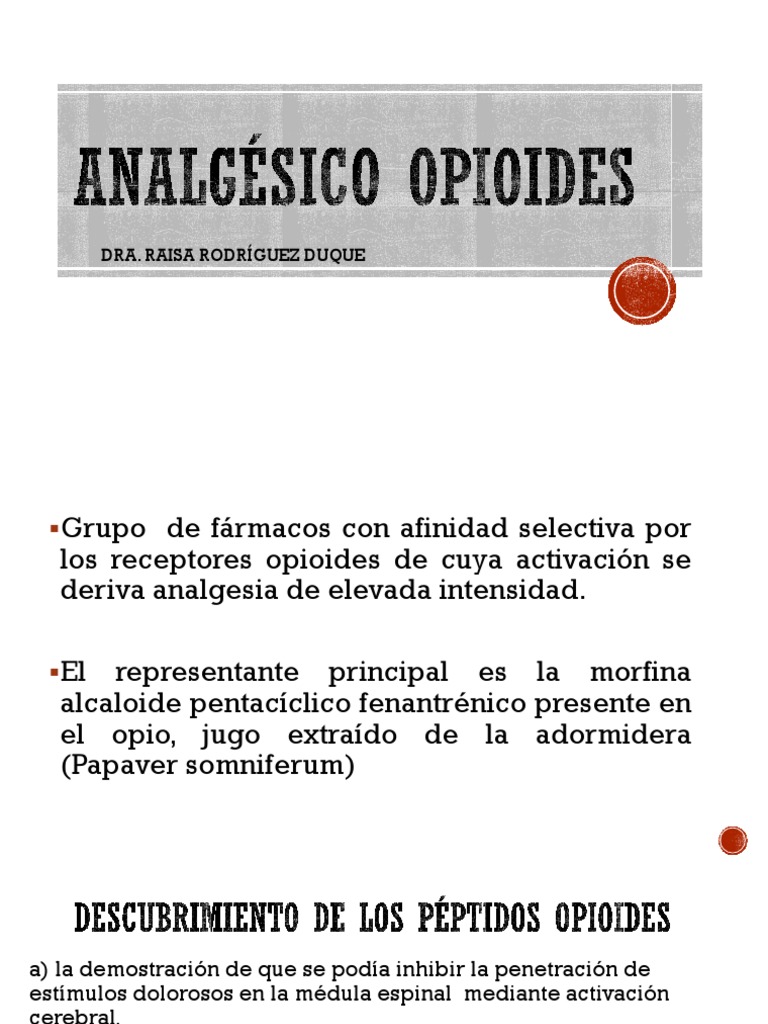 Analgésico Opioides | PDF | Opioide | Compuestos orgánicos