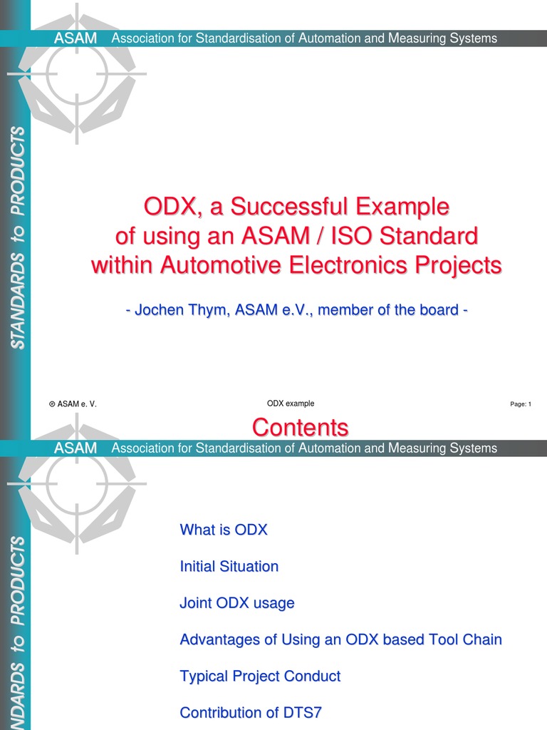 ODX, A Successful Example of Using An ASAM / ISO Standard Within ...