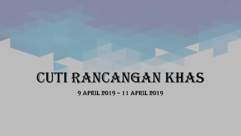 Cuti Rancangan Khas | PDF