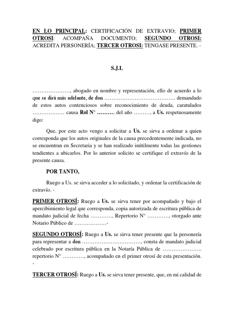 Certificado de Extravió | PDF