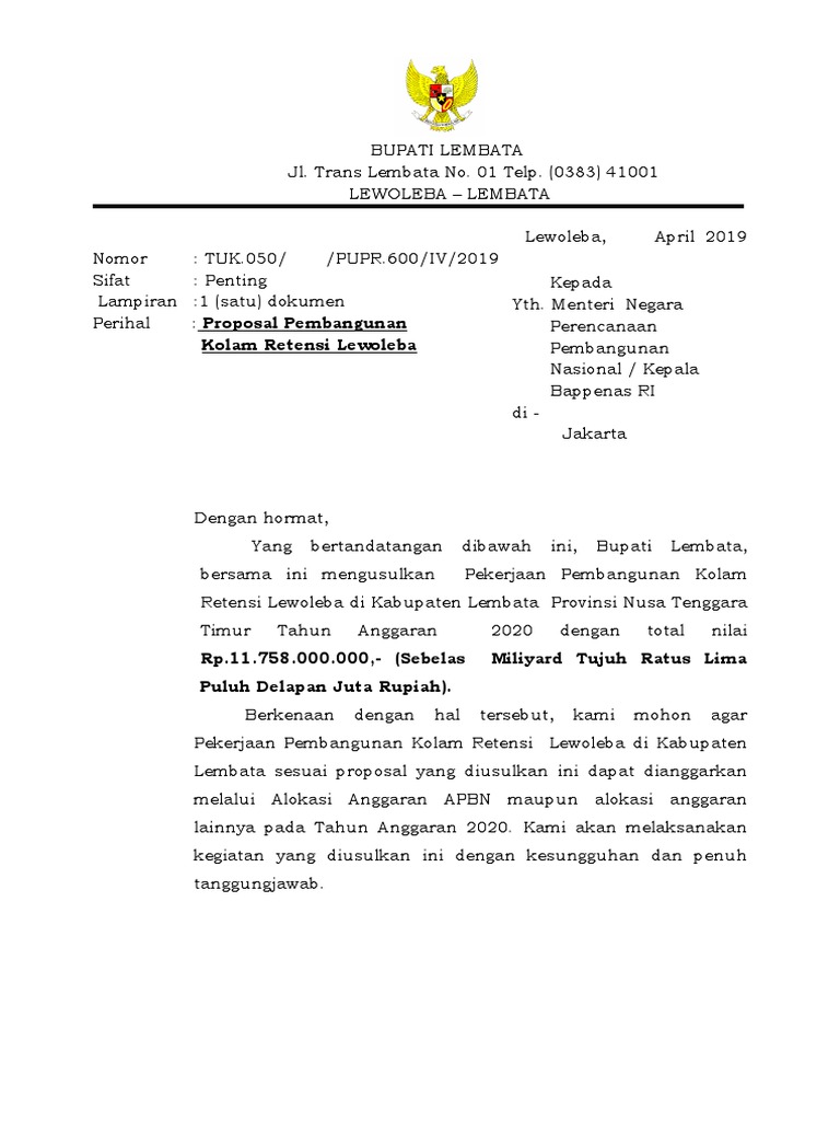 Proposal Kolam Retensi 2020 | PDF