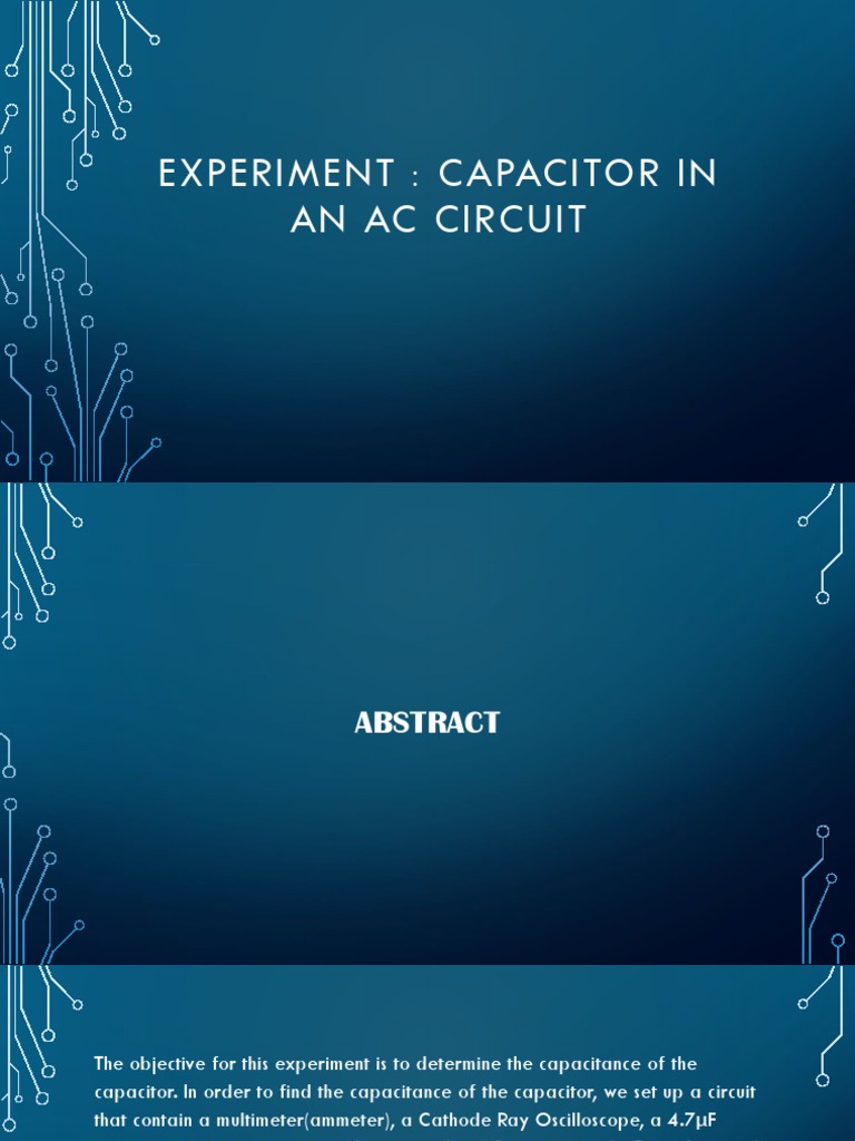 Experiment Capacitor Pdf Capacitor Electric Current