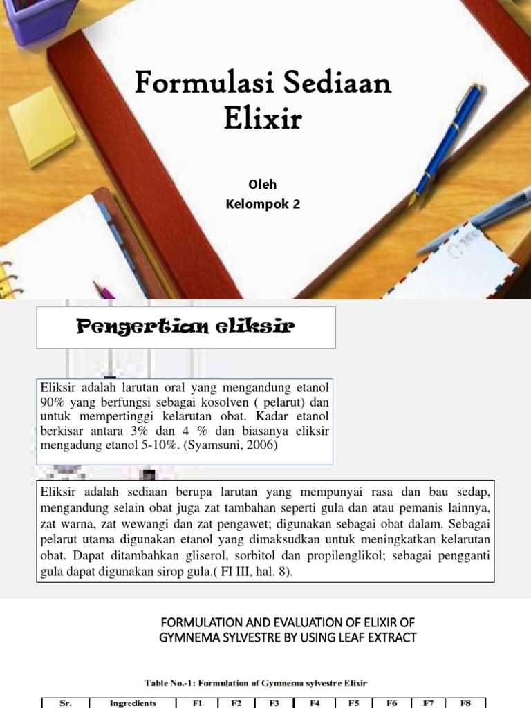 Formulasi Sediaan Elixir | PDF