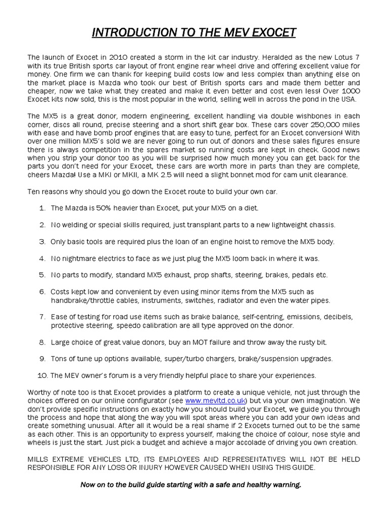 Mev Exocet Build Guide3 | PDF | Headlamp | Screw