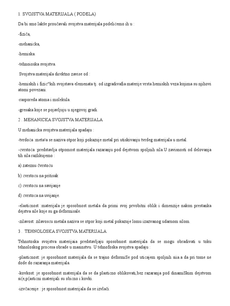 M.materijali - Teorija. Prvi Deo | PDF