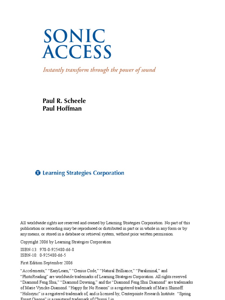 Sonic Access Manual | PDF | Meditation | Sound