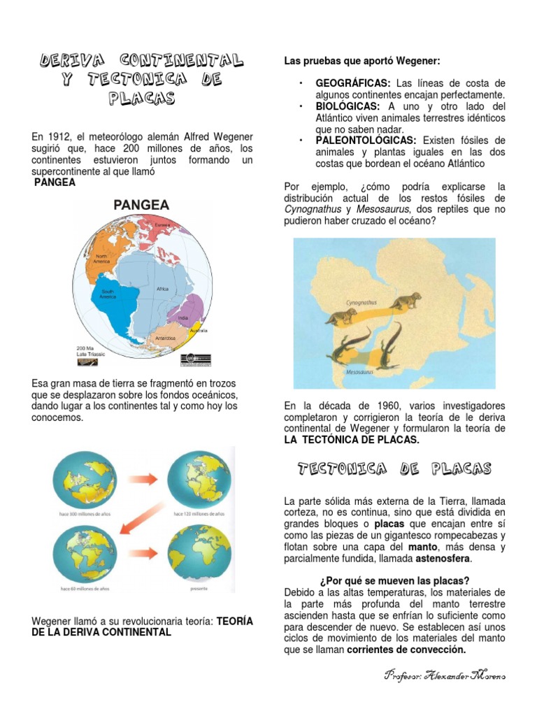 Deriva Continental y Tectonica de Placas Guia | PDF | Placas tectónicas ...